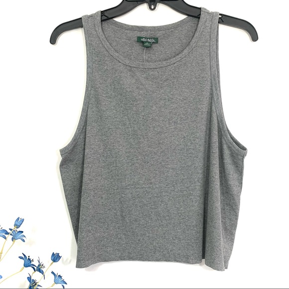 wild fable | Tops | Wild Fable Womens Gray Ribbed Cropped Crewneck Boxy ...